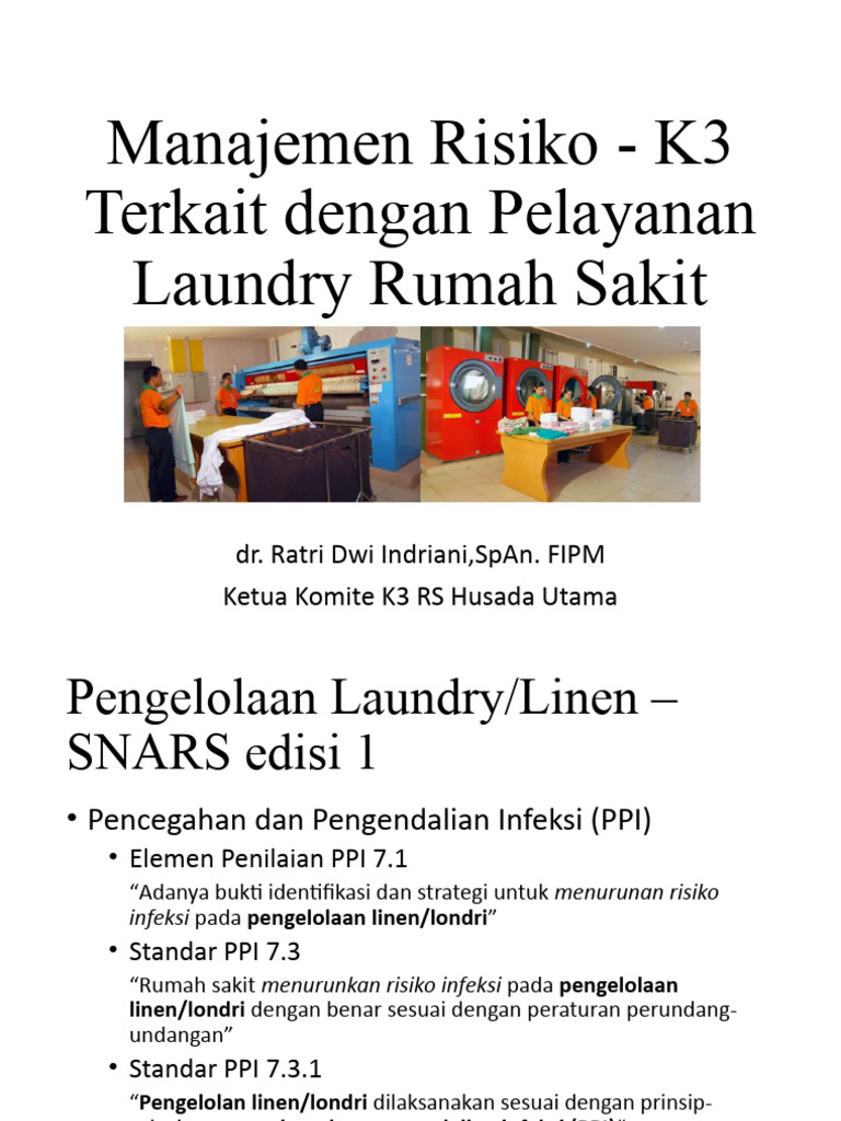Manajemen Risiko K3 Laundry RS | PDF