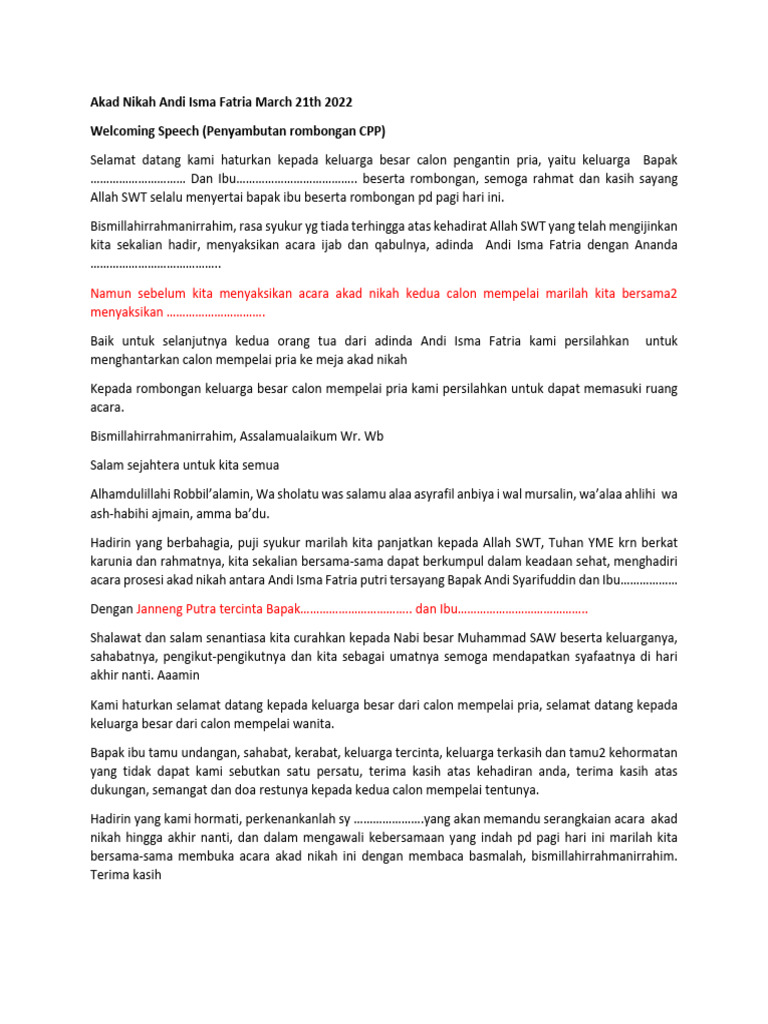 Konsep MC Akad Nikah | PDF