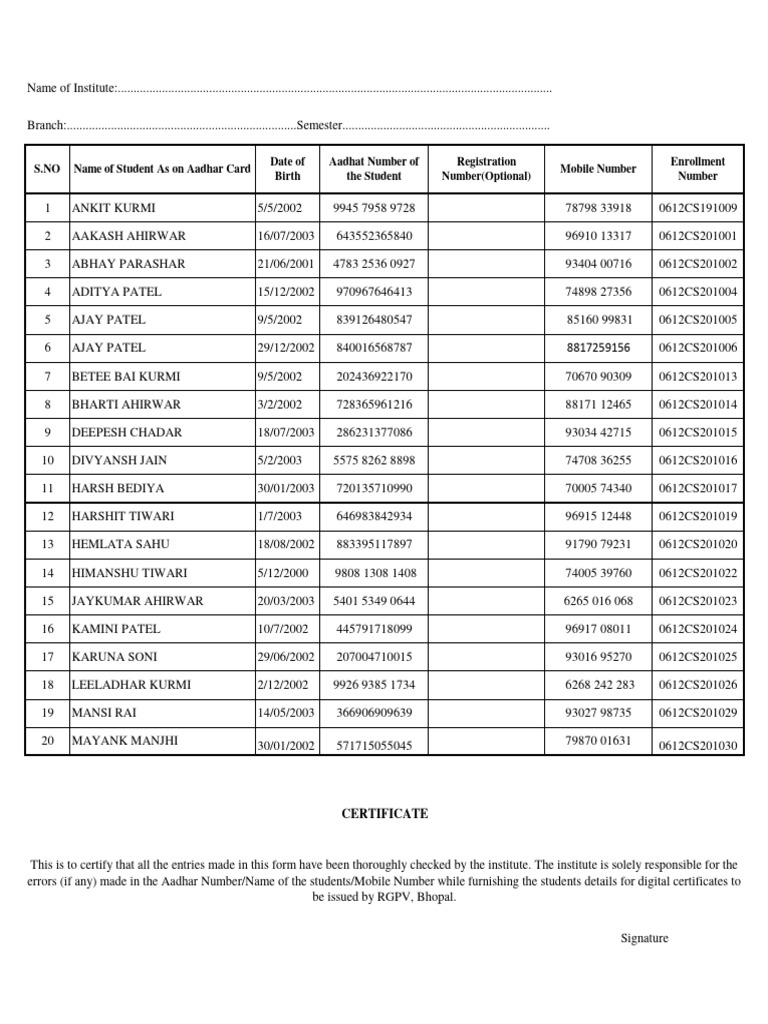 RGPV Digi Locker Sheet 1 | PDF | Authentication | Access Control