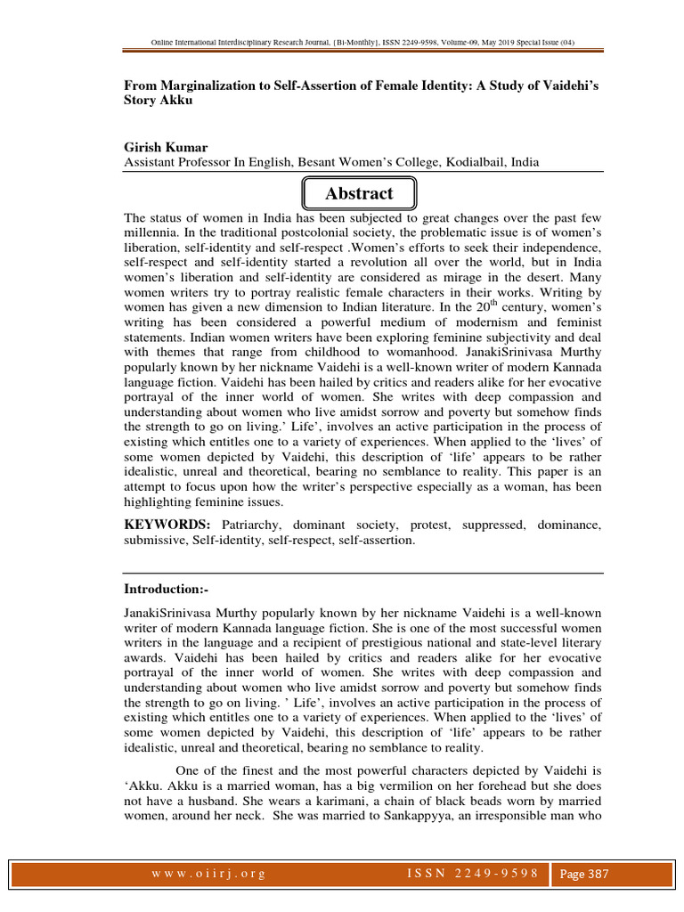 Akku by Vaidehi Paper 2 | PDF | Patriarchy