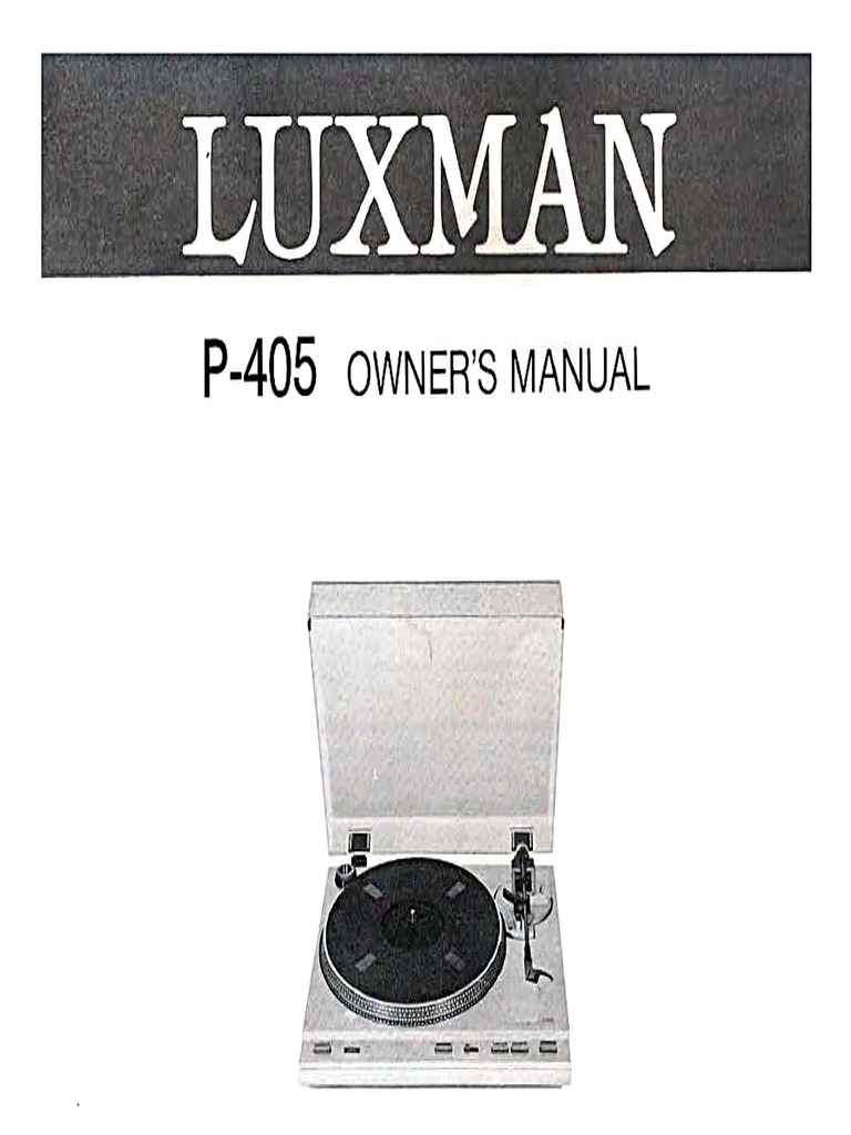 Luxman P-405 Owners Manual | PDF