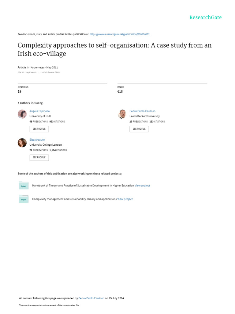 2011 - Complexity - Approaches | PDF | System | Methodology