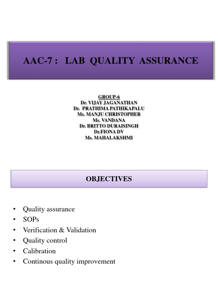 Lab Quality Assurance - Group 6 | PDF | Accuracy And Precision ...