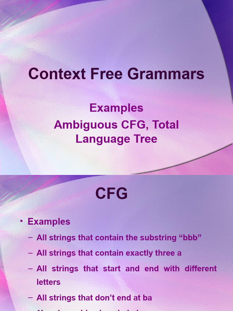Toa-Handout-22 CFG More Examples | PDF | Syntax (Logic) | Formalism (Deductive)