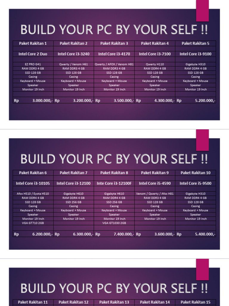 Price List Komputer Rakitan-1 | PDF | Solid State Drive | Office Equipment