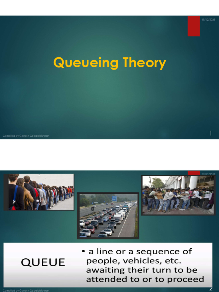 Queueing Theory - Slides | PDF | Applied Mathematics