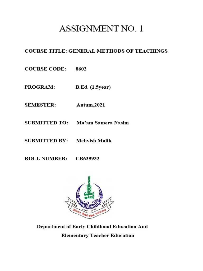 8601 Assignment no.1 | PDF | Motivational | Motivation