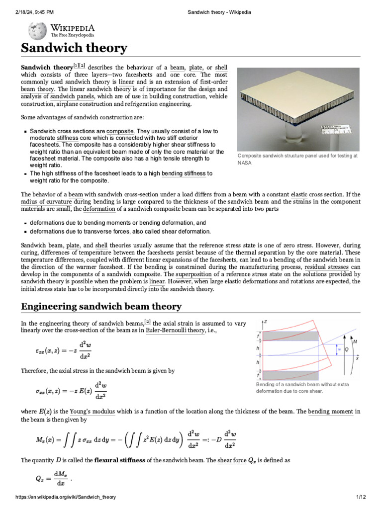 Sandwich Theory - Wikipedia | PDF