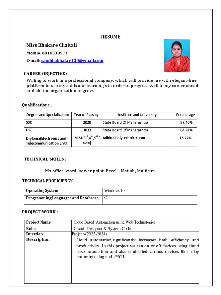 Bhakre Resume | PDF | Computing | Computer Science