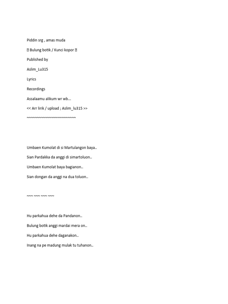 Bulung Botik | PDF