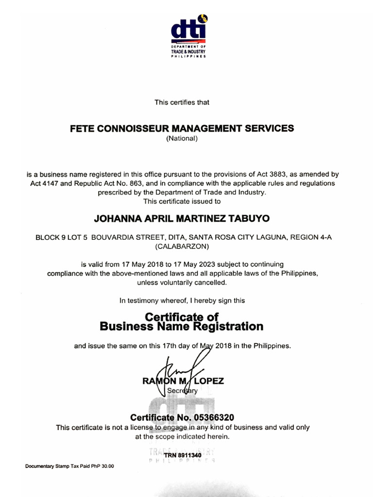 DTI Certificate (1) (1) | PDF