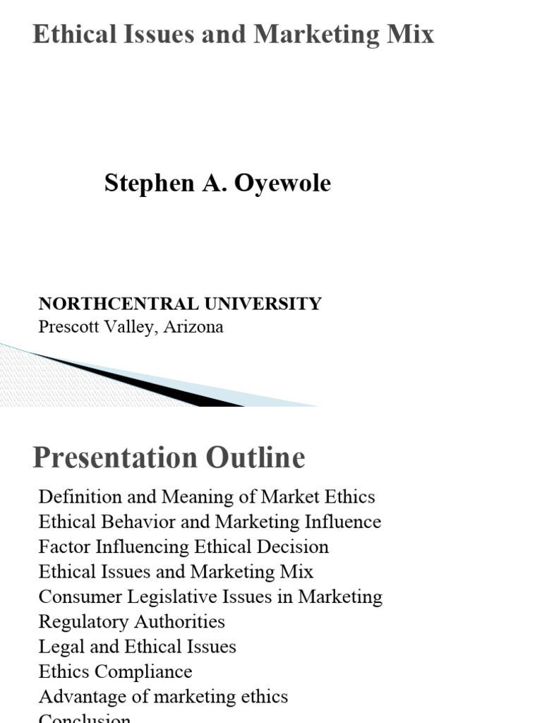Ethical Issues and Marketing Mix | PDF | Marketing | Behavior