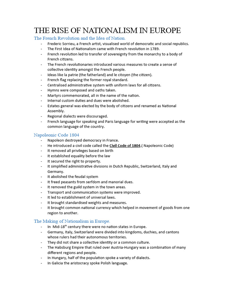 The Rise of Nationalism in Europe | PDF | Political Science