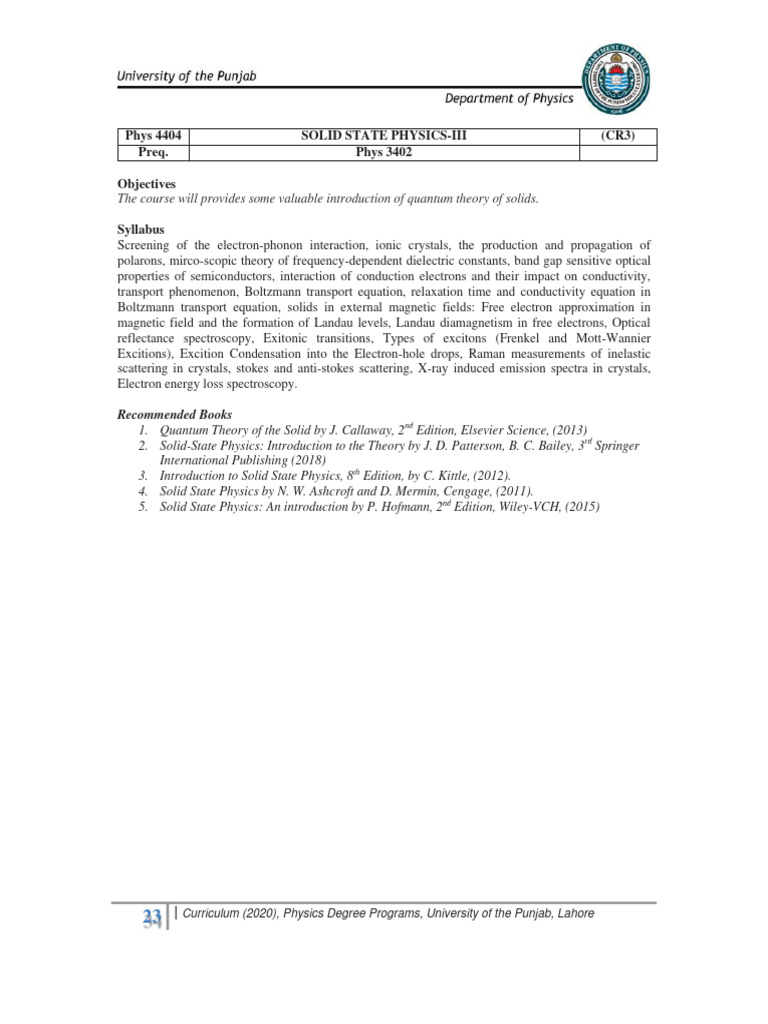 C - Phys-4404 Course Outline | PDF