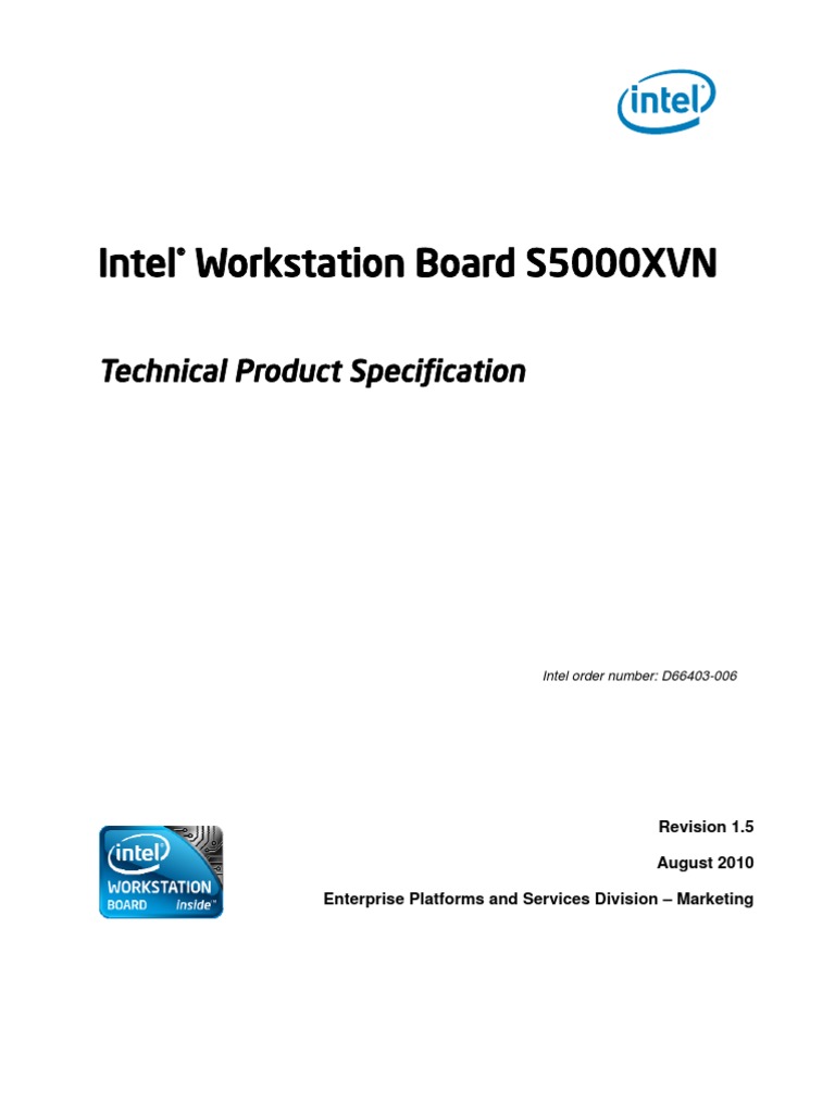 Motherboard s5000xvn | PDF | Electrical Engineering | Manufactured Goods