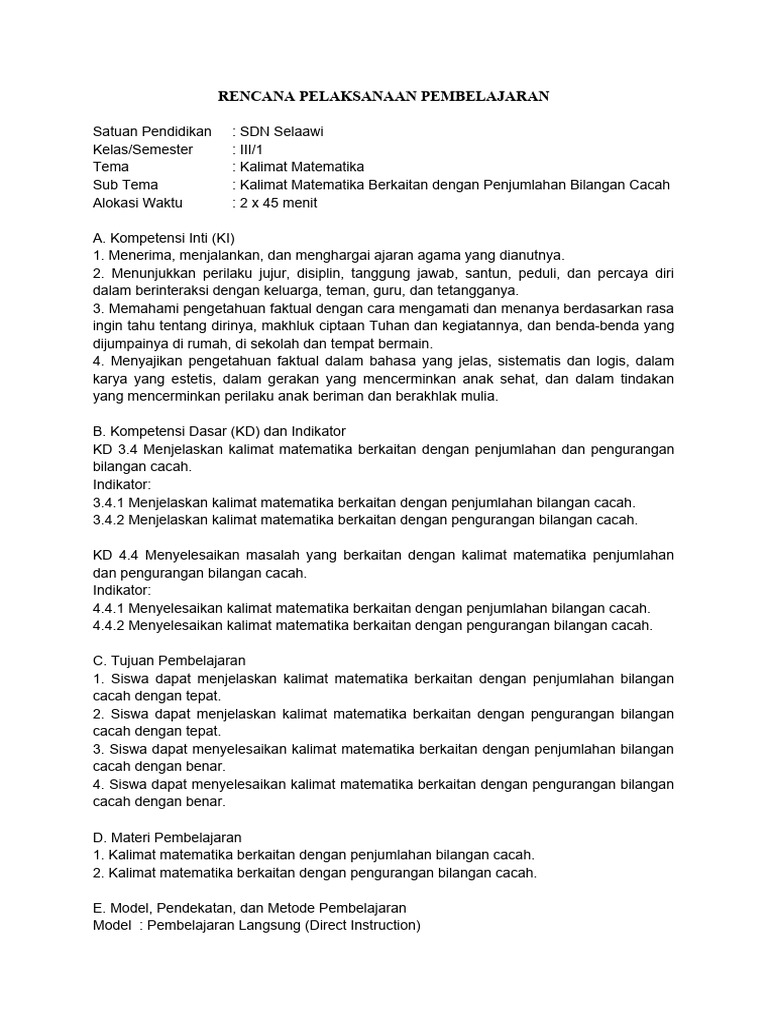 Anggit Dwi Rahmawati RPP MTK | PDF