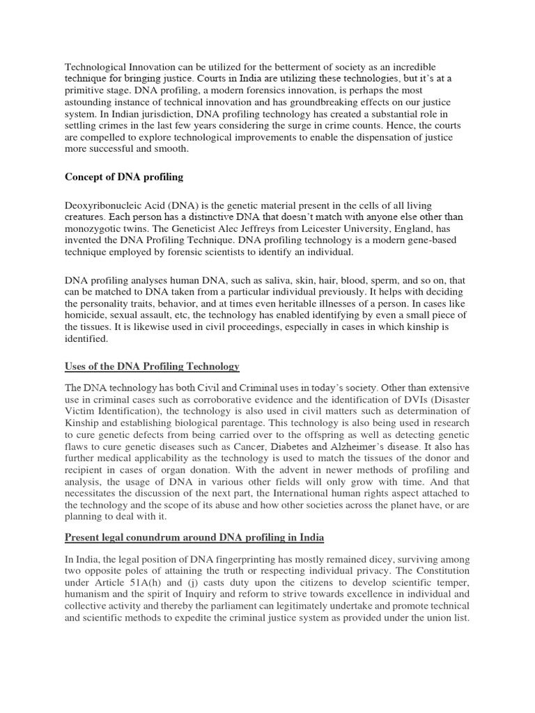 Dna Profiling | Download Free PDF | Dna Profiling | Fundamental Rights