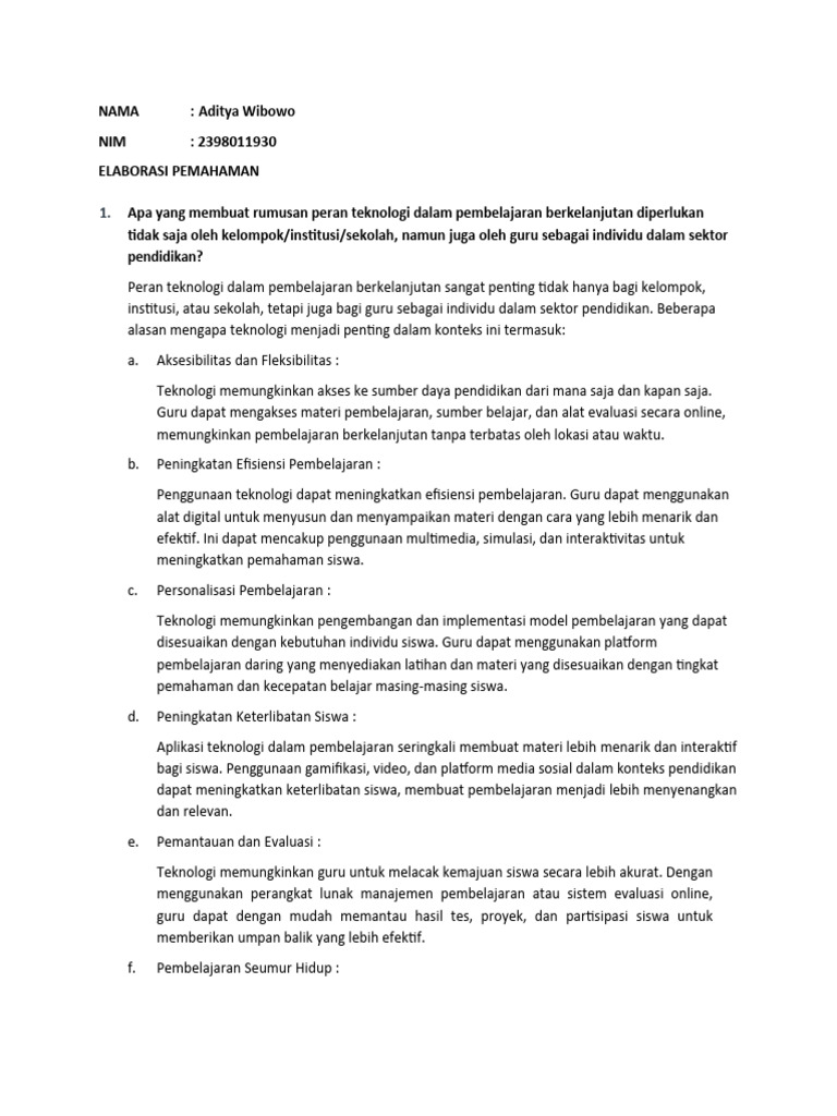 T4 Elaborasi Pemahaman | PDF