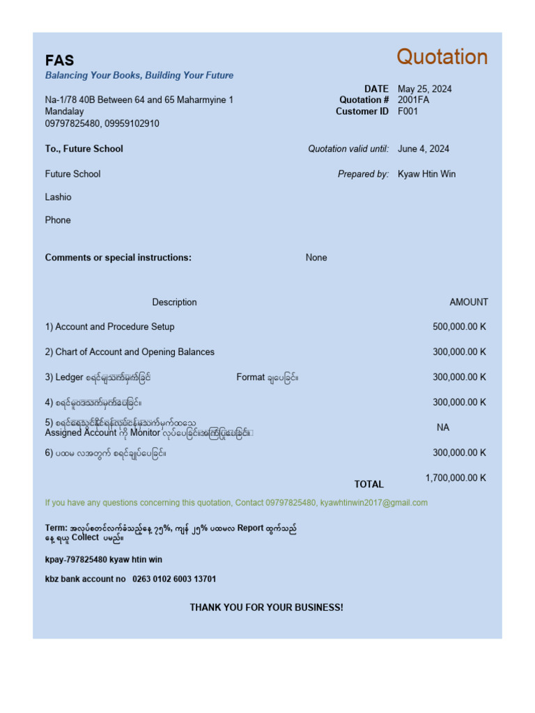 Price Quotation For Fututre School | PDF