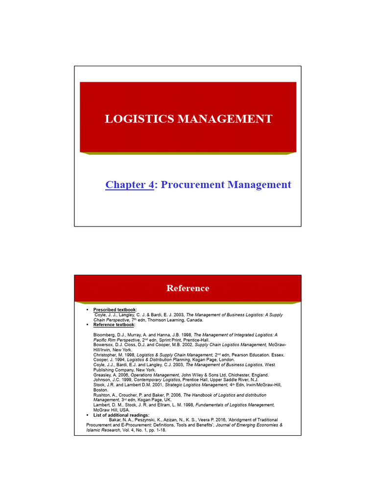 Topic 4 - Procurement Management | PDF | Procurement | Supply Chain Management