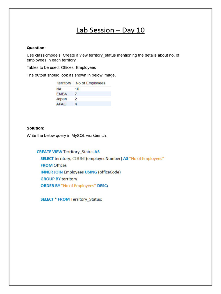 Territory Status View In Mysql Pdf
