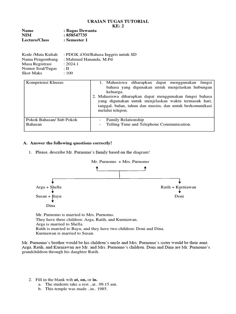TTM - 2 - Bahasa Inggris-1 | PDF | Linguistics