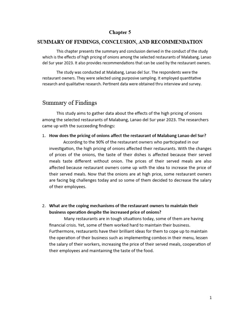 Chapter 5 | PDF | Restaurants | Business