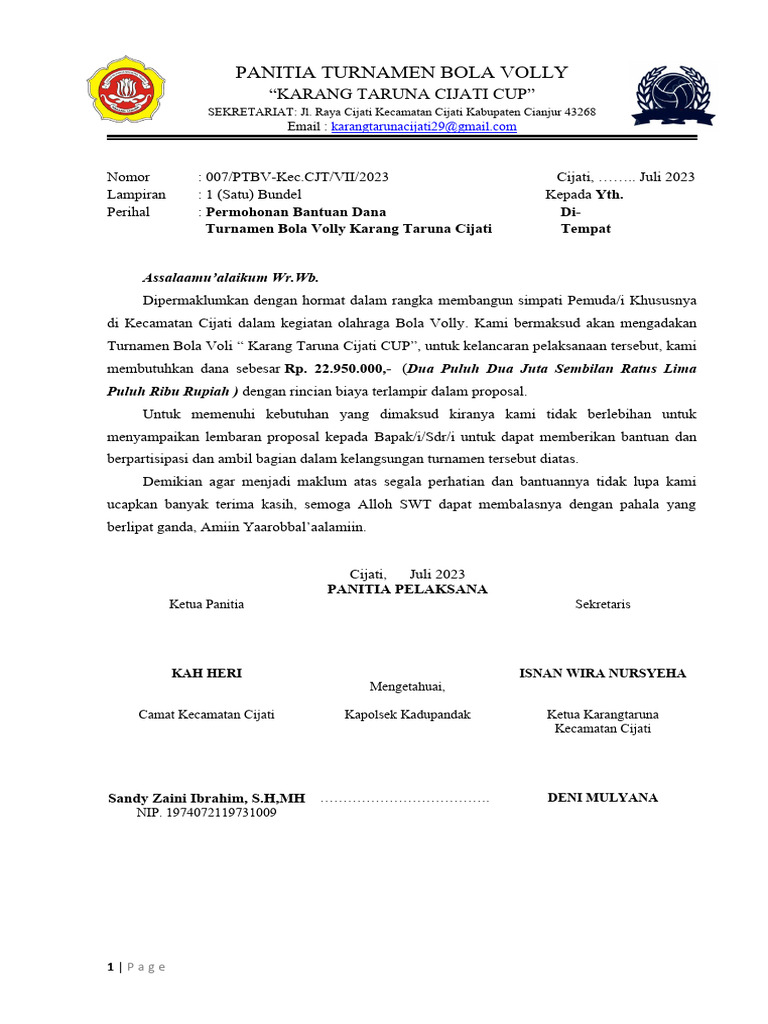 Proposal Lomba Hut Ri Karang Taruna 2023 | PDF