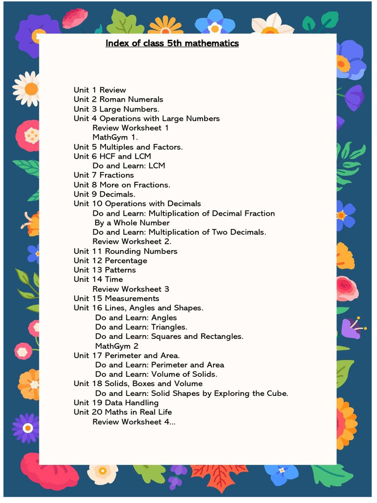Class 5th Math | Download Free PDF | Numbers | Volume