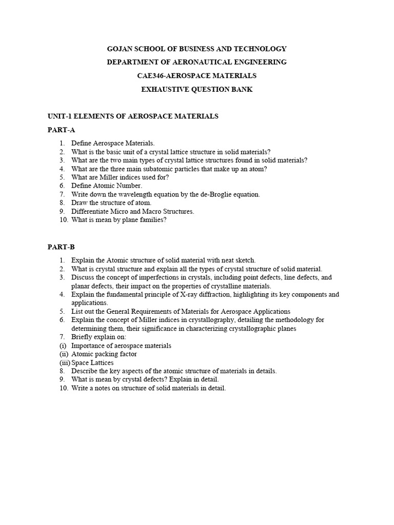 Exhaustive Question Bank-AM | PDF | Composite Material | Corrosion