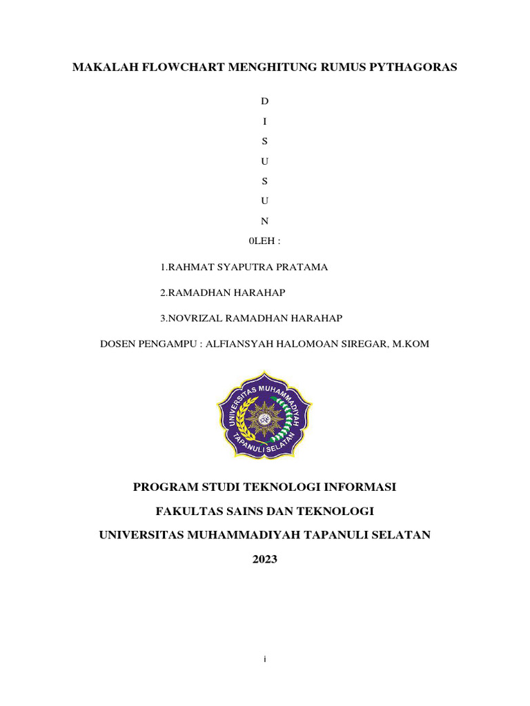 Makalah Flowchart Menghitung Rumus Pythagoras | PDF | Sains & Matematika