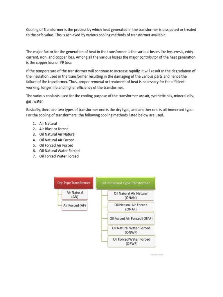 Transformer Cooling Methods Guide | PDF