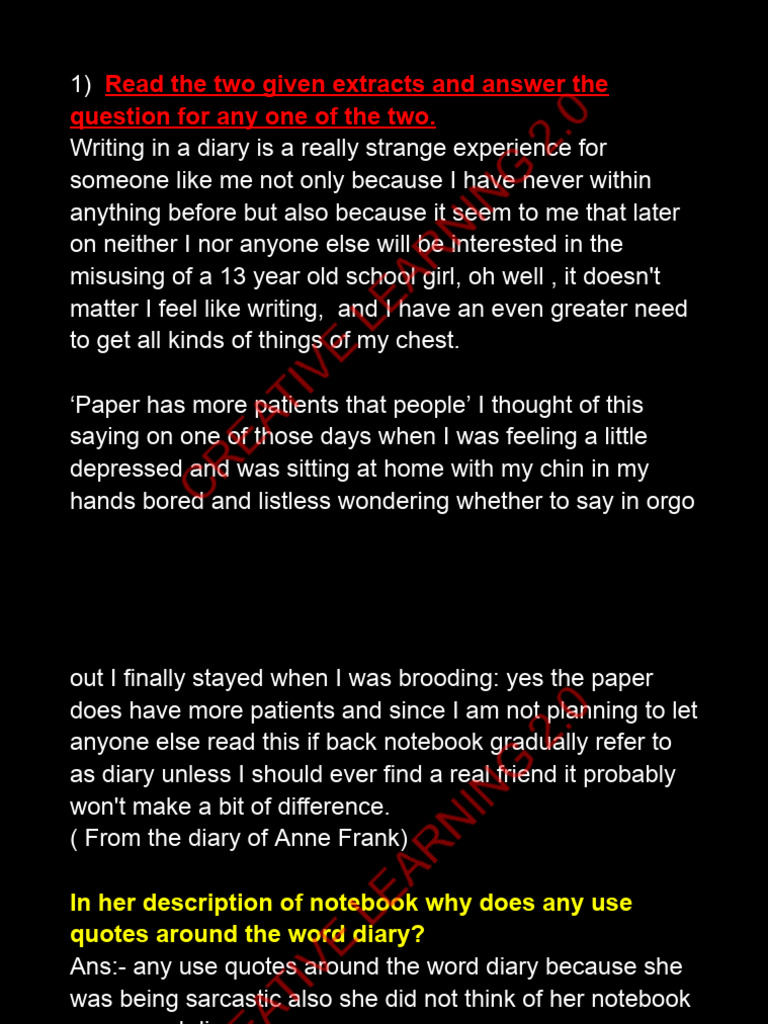 English Questions - Watermark | PDF | Poetry | Thought