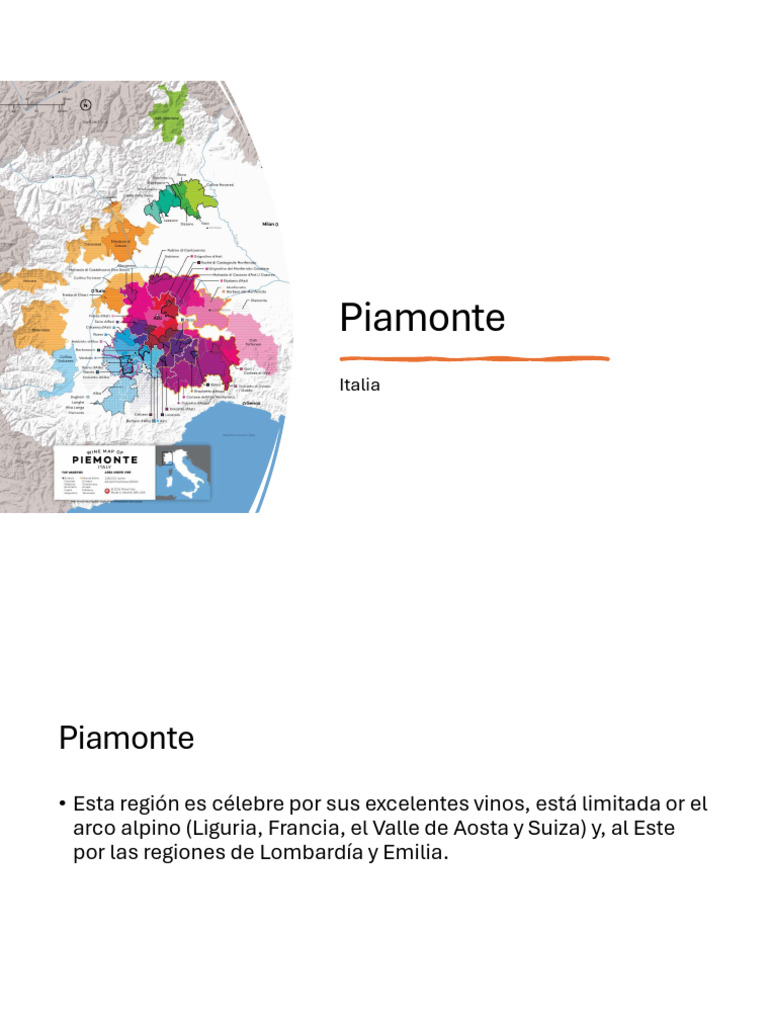 Mapa y Vinos de Piamonte, Italia | PDF | Variedades de uva | Vino