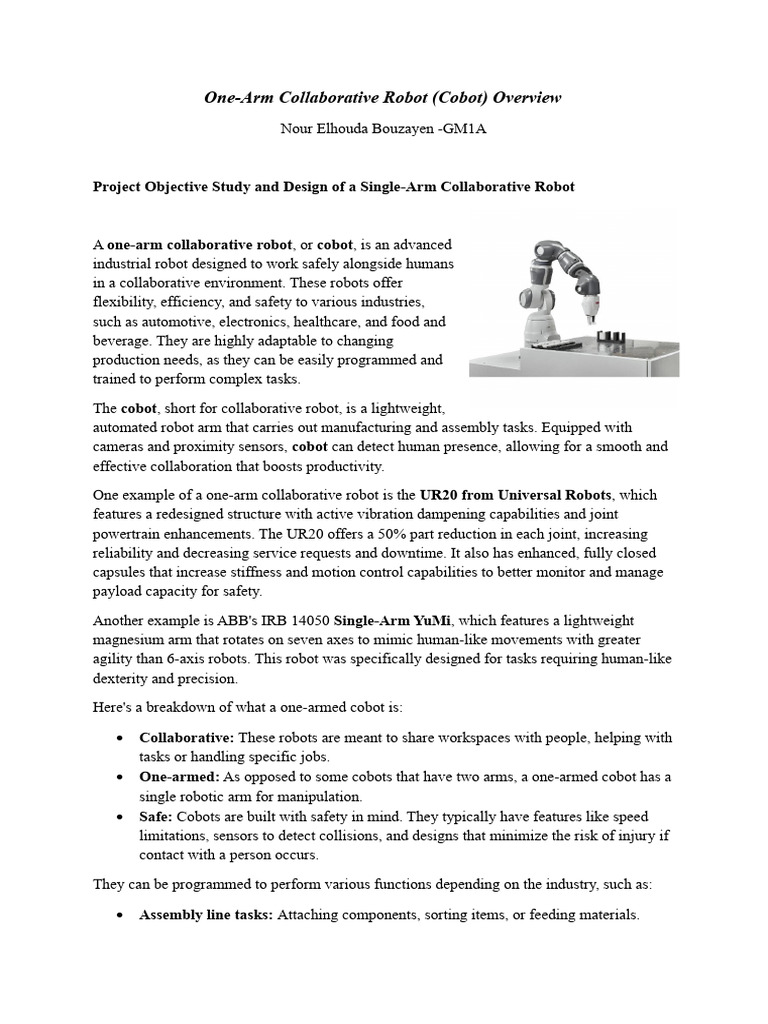 Cobot Overview | PDF | Robotics | Robot