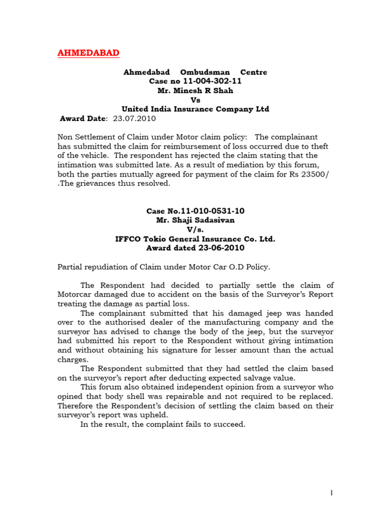 Ombudsman Cases | PDF | Insurance | Driver's License