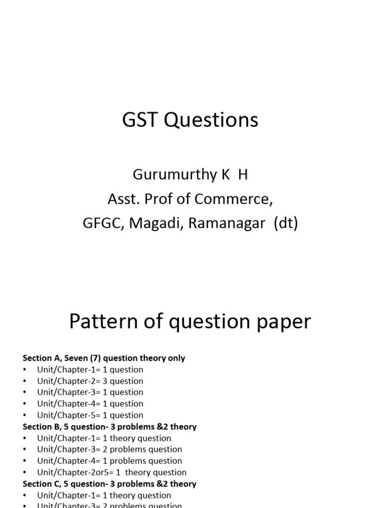 GST 2mark Questions and answer | PDF | Taxes | Value Added Tax