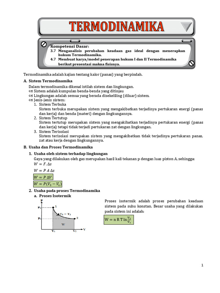 MATERI TERMODINAMIKA | PDF
