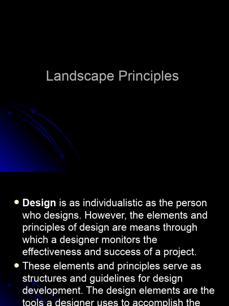 Key Principles of Landscape Design | PDF | Composition (Visual Arts ...