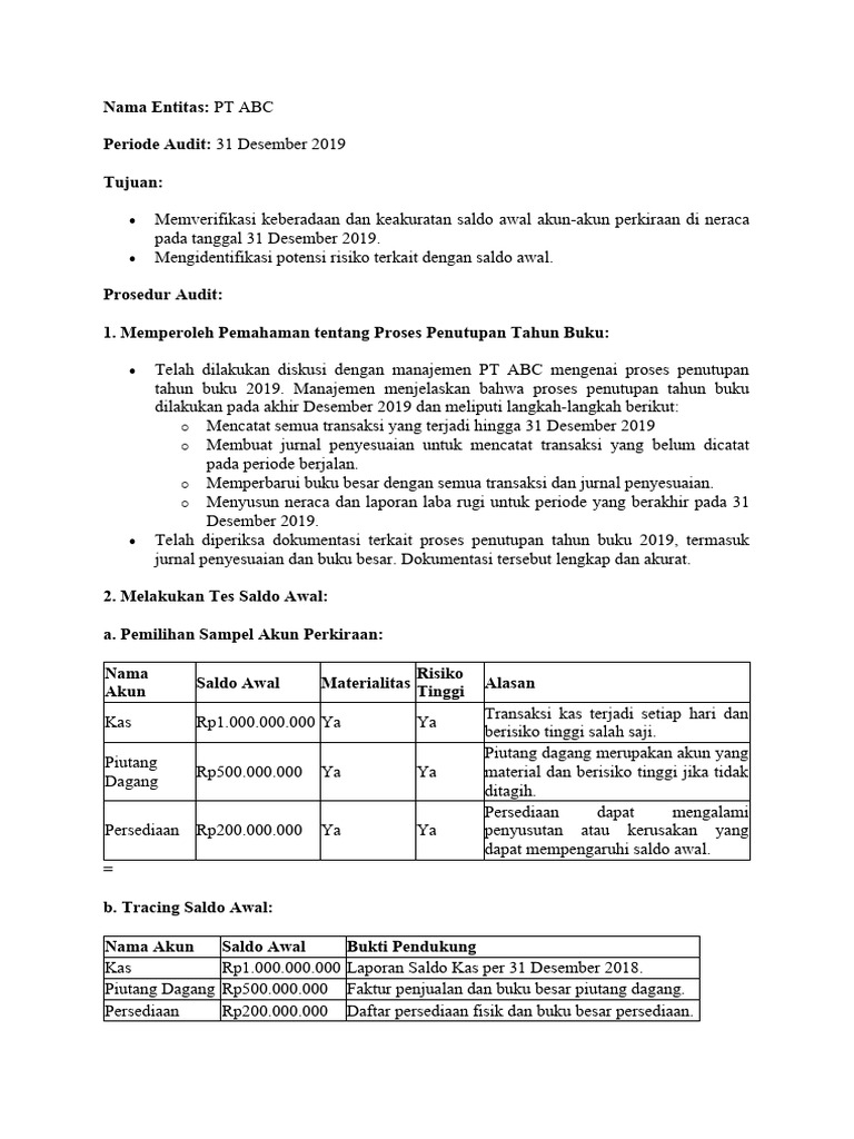 Lampiran A170-KKP Cek Saldo Awal PT ABC | PDF | Pengelolaan Keuangan & Uang