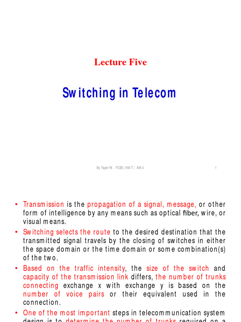 Understanding Telecom Switching Dynamics | PDF | Telephone Exchange ...