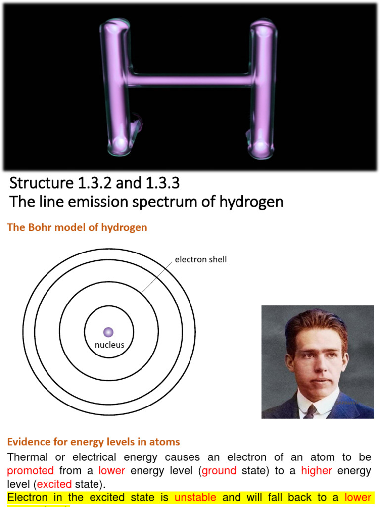 2 - The Line Emission Spectrum of Hydrogen (Structure 1.3.2 and 1.3.3 ...