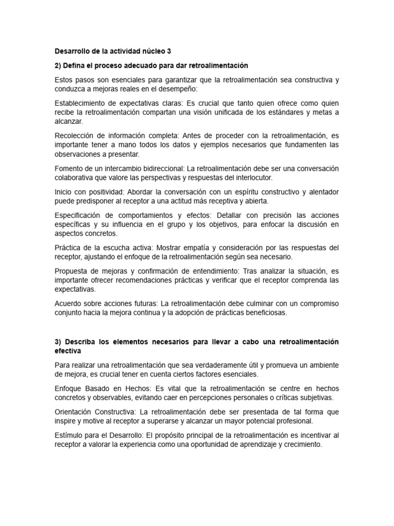 Desarrollo de La Actividad Núcleo 3 | Descargar gratis PDF ...
