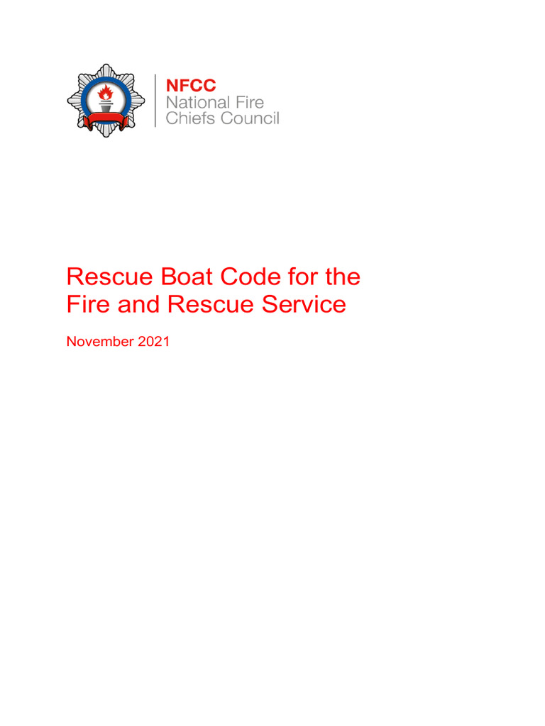 Fire and Rescue Service Boat Code | PDF | Firefighter | Search And Rescue