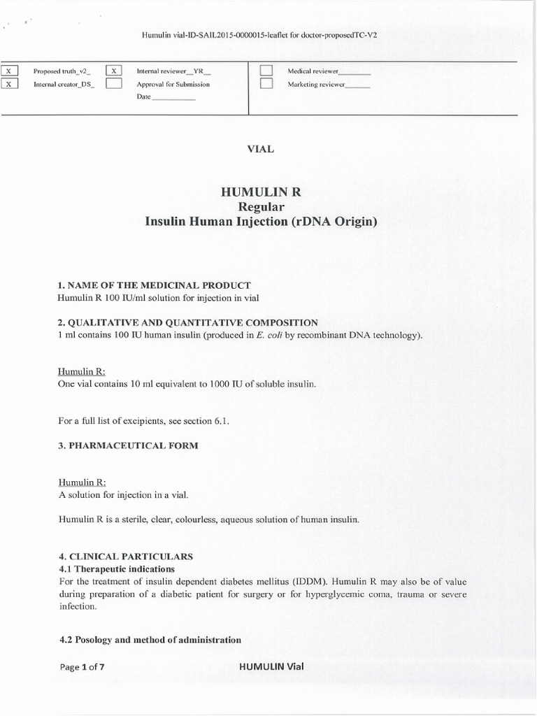 Humulin R Larutan Injeksi 100 IU, ML - Insulin - DKI1456601043A1 - 2017 ...