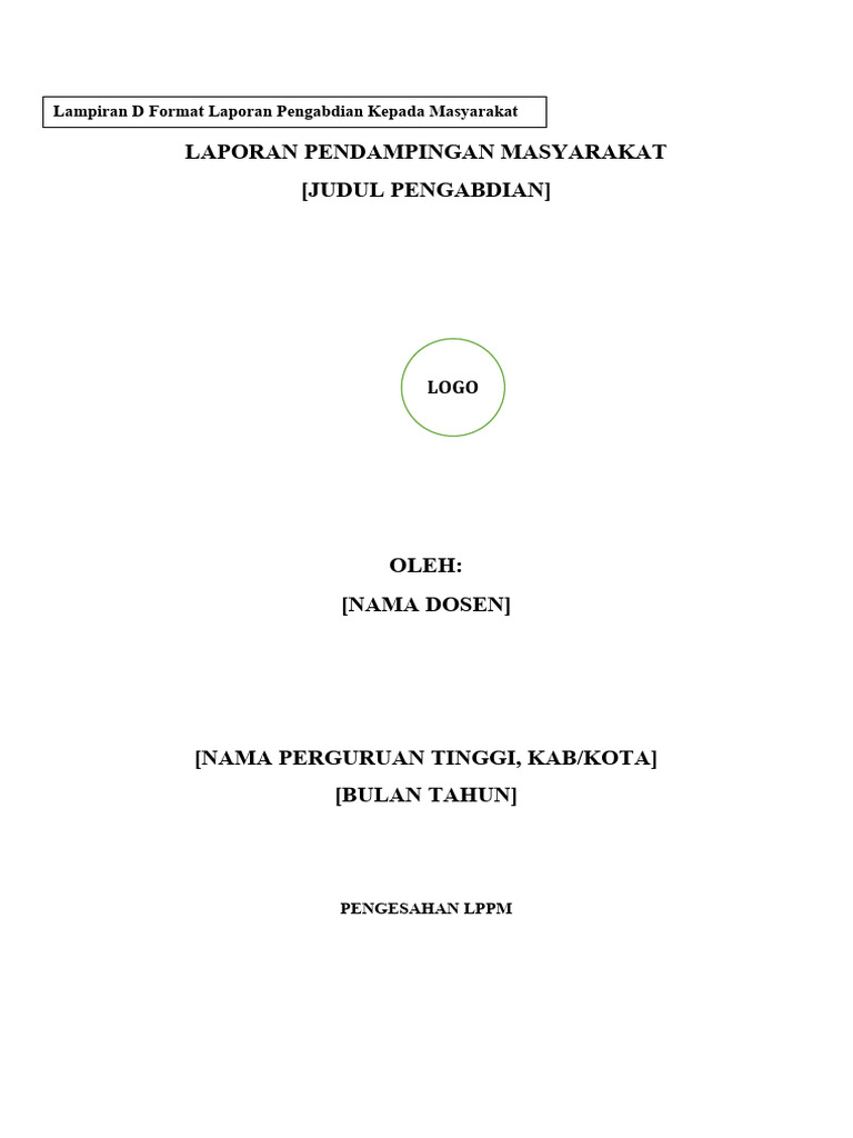 Contoh Template Laporan PKM | PDF