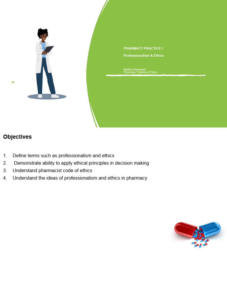 Professionalism and Ethics in Pharmacy Practice | PDF | Profession | Pharmacy