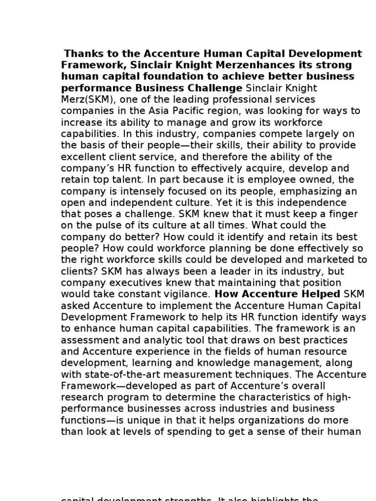 Thanks To The Accenture Human Capital Development Framework | PDF ...