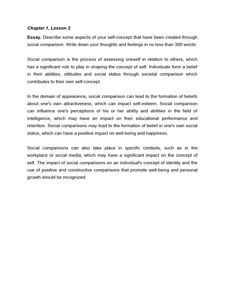 Self-Concept and Social Comparison | PDF