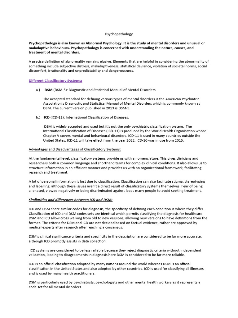 Psychopathology | PDF | Phobia | Diagnostic And Statistical Manual Of ...